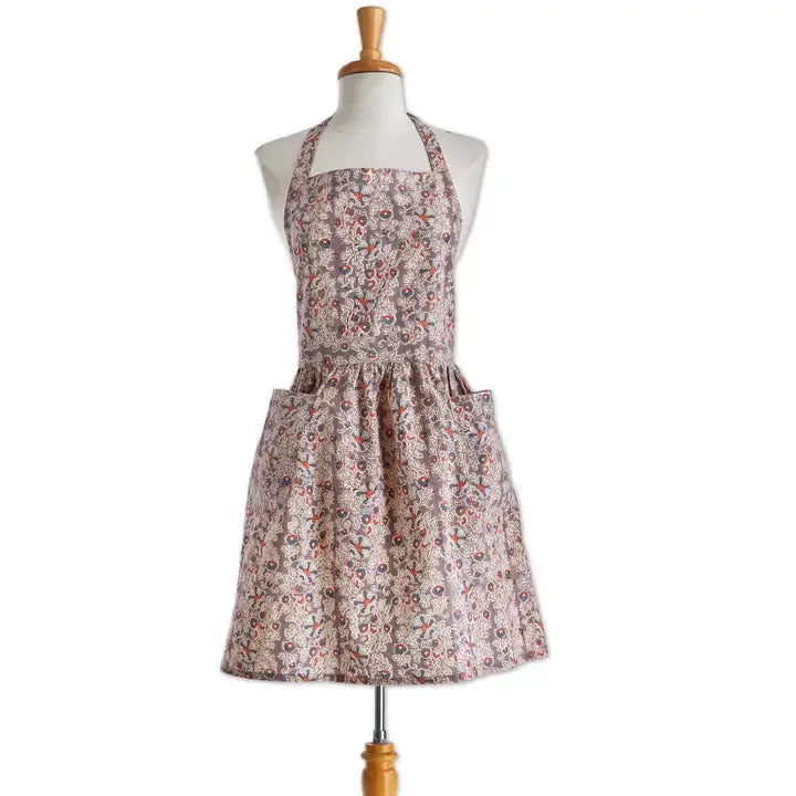Jasmine Block Print Apron - Greenhouse Home