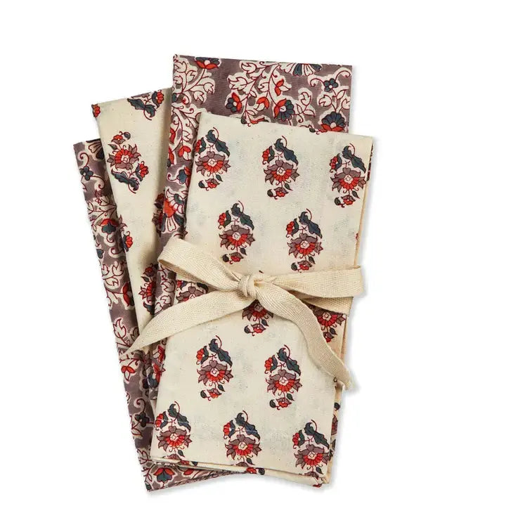 Jasmine Block Print Napkins - Greenhouse Home