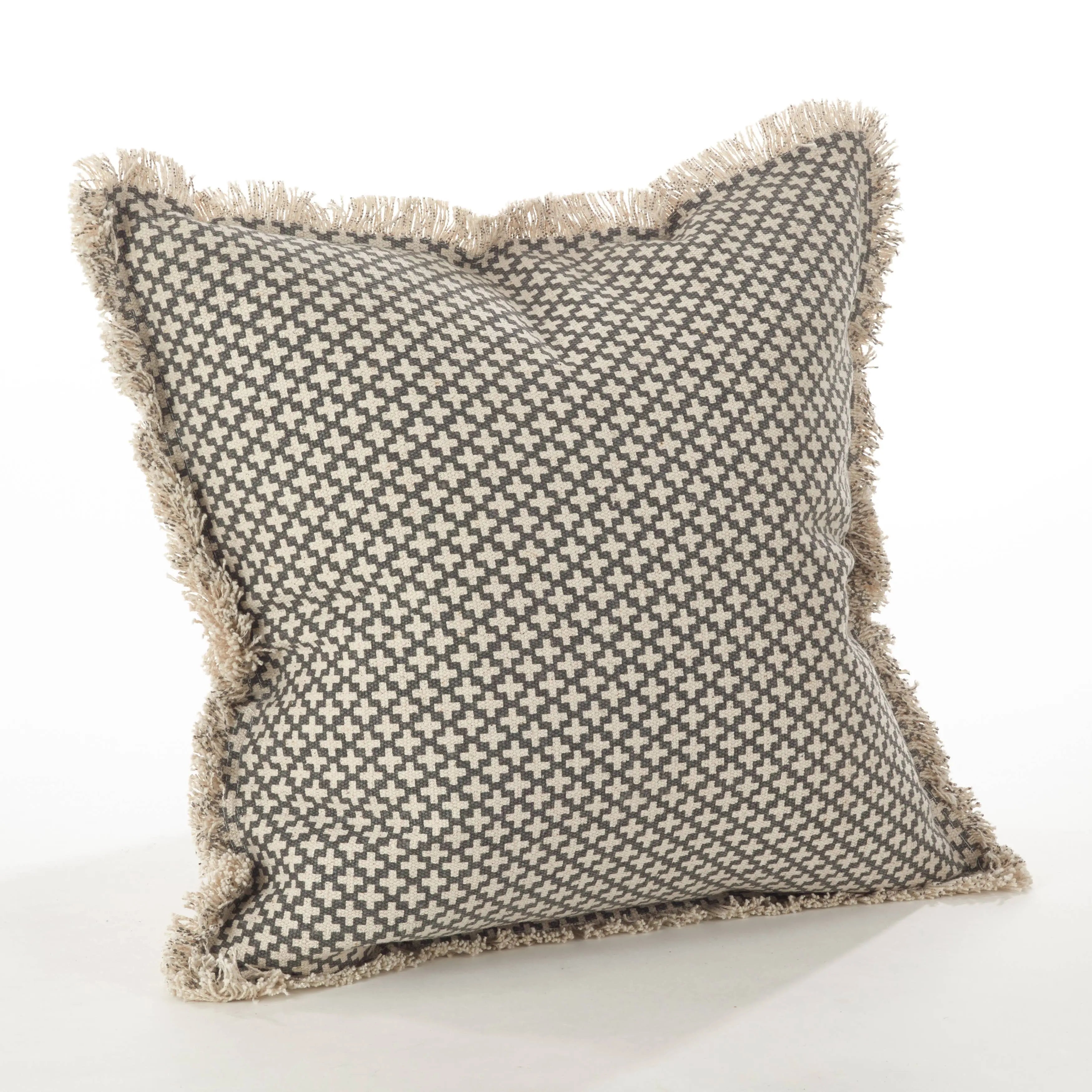 Moroccan Down Filled Tile Pillow, Slate - Greenhouse Home